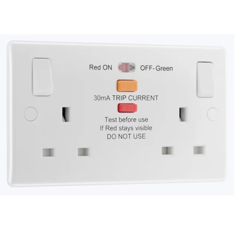 2 Gang Switched Socket RCD | Holbury Hardware Stores