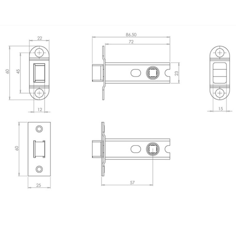 Heavy Duty Tubular Latch 3 Inch Satin Stainless Steel | Holbury ...