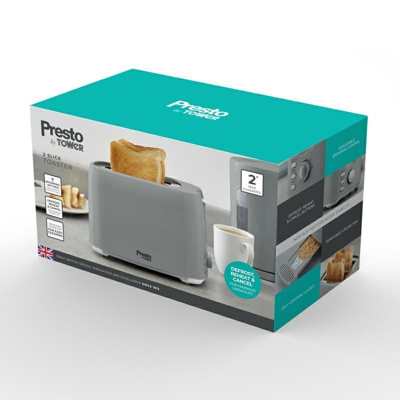 Presto 2 Slice Grey Toaster | Holbury Hardware Stores