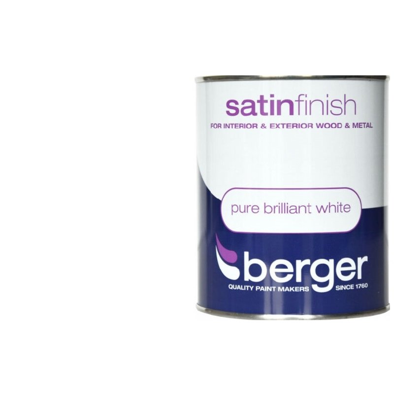 Berger 750Ml Satin Sheen Brilliant White | Holbury Hardware Stores