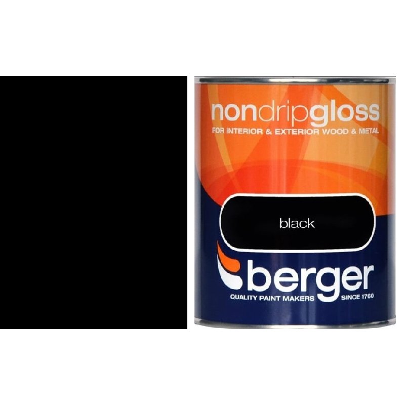 Berger 750Ml Non-Drip Gloss Black | Holbury Hardware Stores