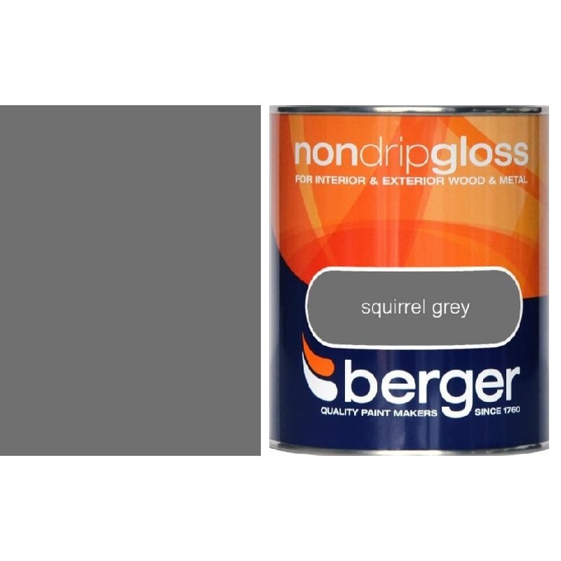 Berger 750Ml Non-Drip Gloss Squirrel Grey | Holbury Hardware Stores