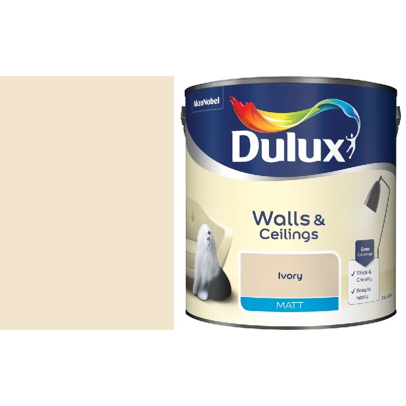 Dulux 2.5L Ivory Vinyl Matt | Holbury Hardware Stores