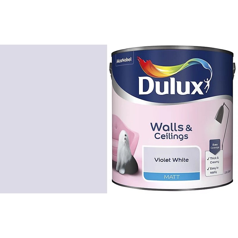 Dulux 2.5L Violet White Vinyl Matt | Holbury Hardware Stores