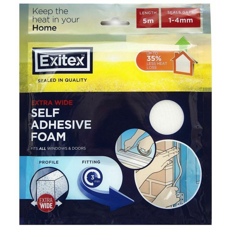5M White Foam Extra Wide Draught Excluder | Holbury Hardware Stores