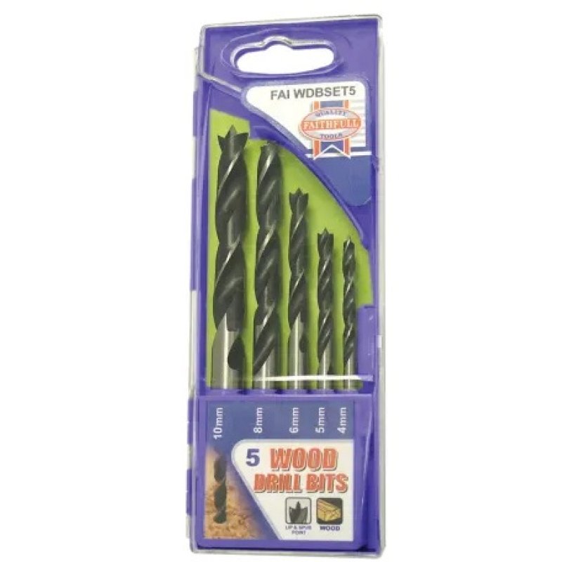 Lip And Spur Drill Set 5 Pieces | Holbury Hardware Stores