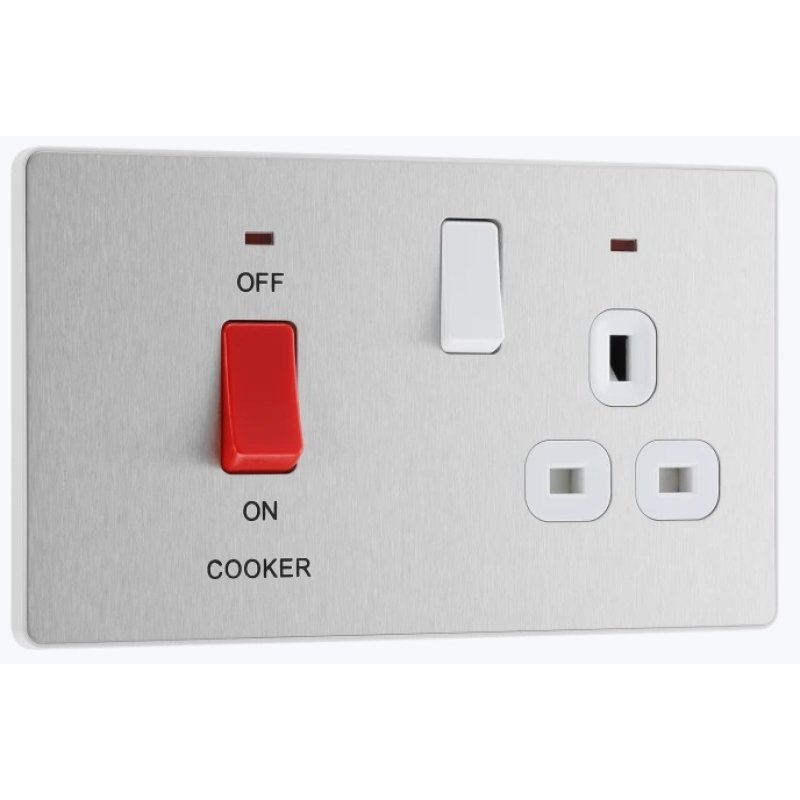 Brushed Steel Cooker Socket | Holbury Hardware Stores