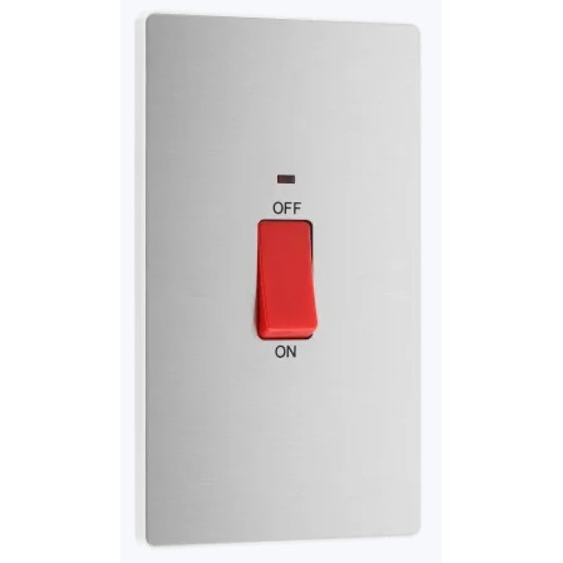 Brushed Steel 45 Amp Double Pole Switch | Holbury Hardware Stores