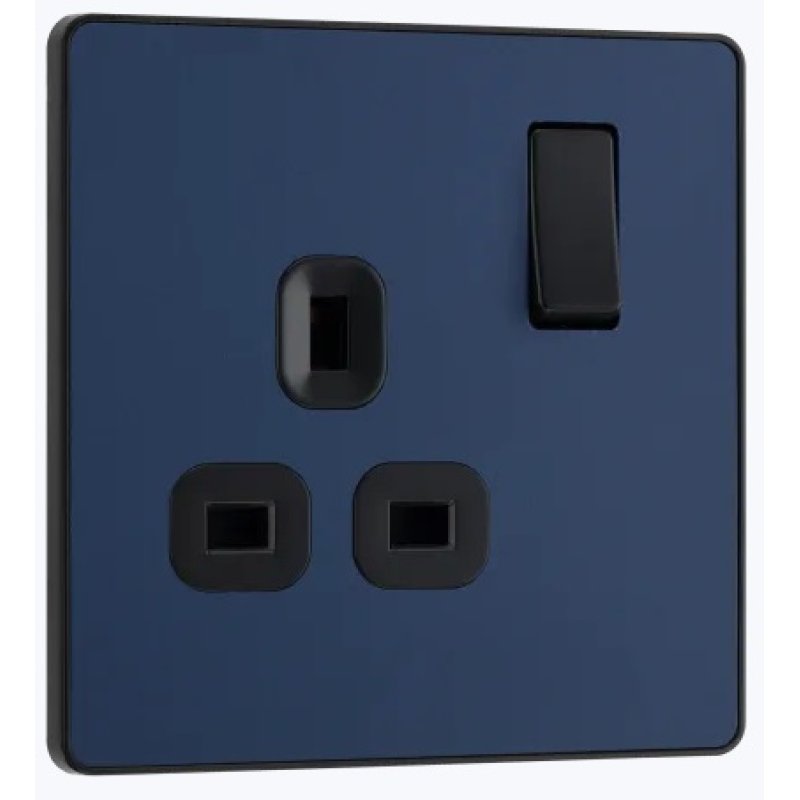 Matt Blue 1 Gang Socket | Holbury Hardware Stores