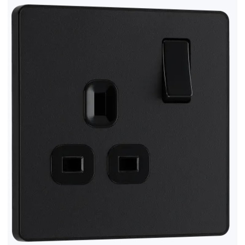 Matt Black 1 Gang Socket | Holbury Hardware Stores