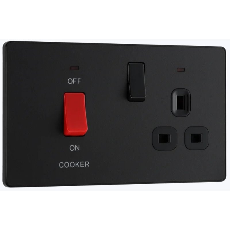 Matt Black Cooker Socket | Holbury Hardware Stores