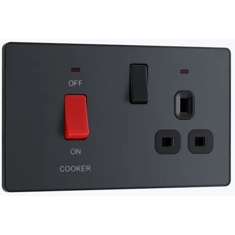 Matt Grey Cooker Socket | Holbury Hardware Stores