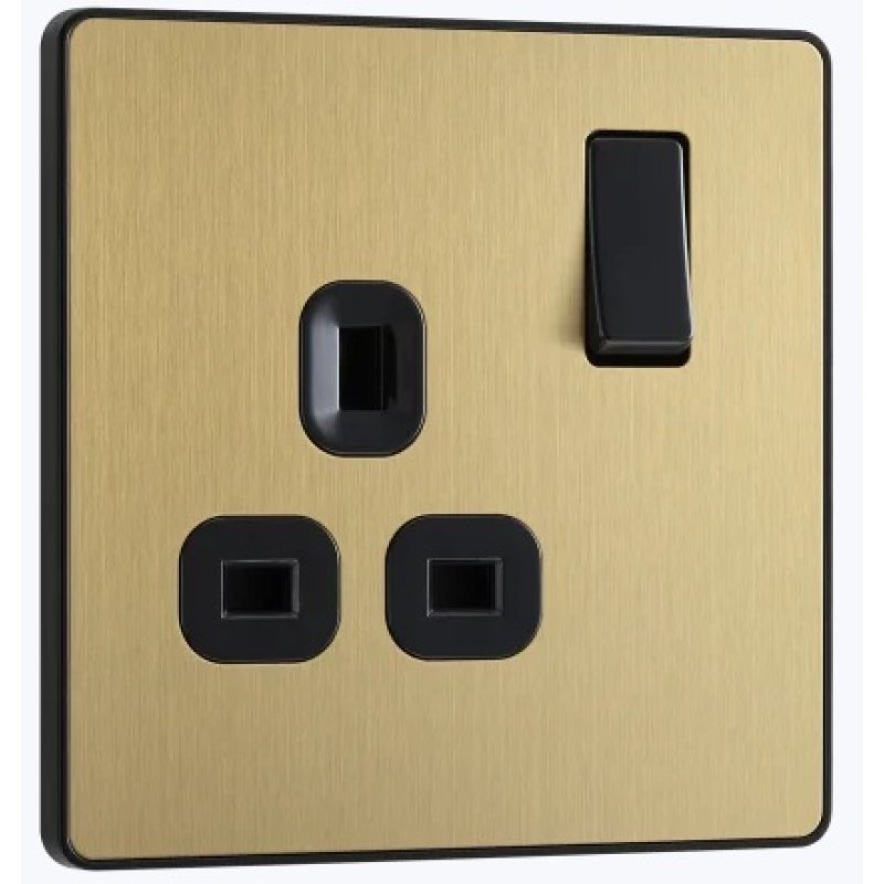 Satin Brass 1 Gang Socket | Holbury Hardware Stores