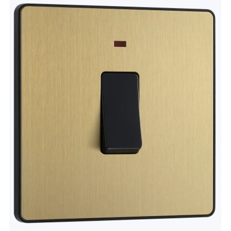 Satin Brass 20 Amp Double Pole Switch | Holbury Hardware Stores