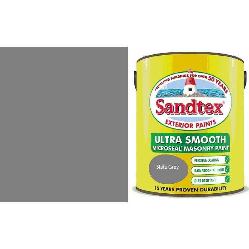 Sandtex Ultra Smooth Masonry 5L Slate Grey | Holbury Hardware Stores