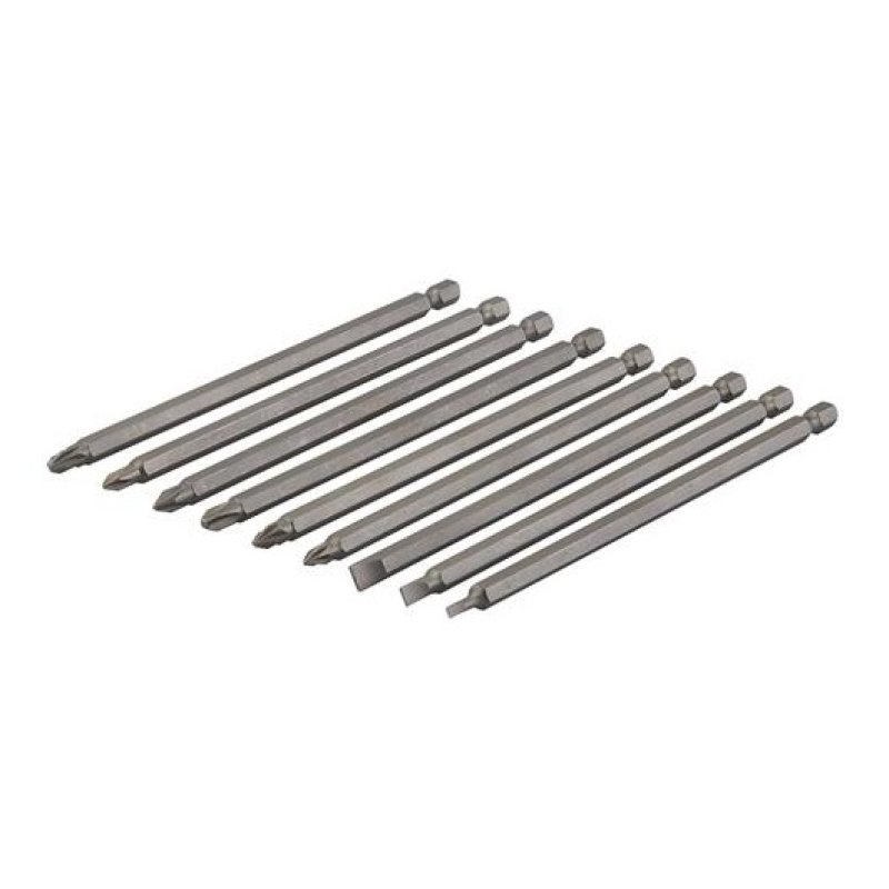 9 Piece Long Screwdriver Bit Set Silverline | Holbury Hardware Stores