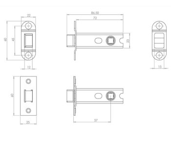 Heavy Duty Tubular Latch 3 Inch PVD Stainless Brass | Holbury Hardware ...